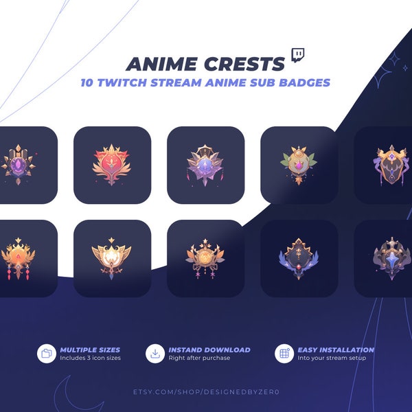 Anime Twitch Bit Badges - Etsy