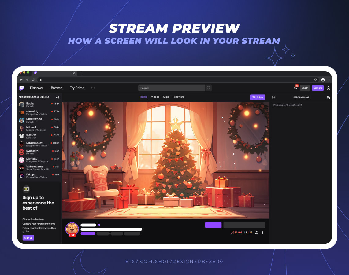 9 Christmas Stream Backgrounds and Desktop Wallpapers - Festive Winter ...