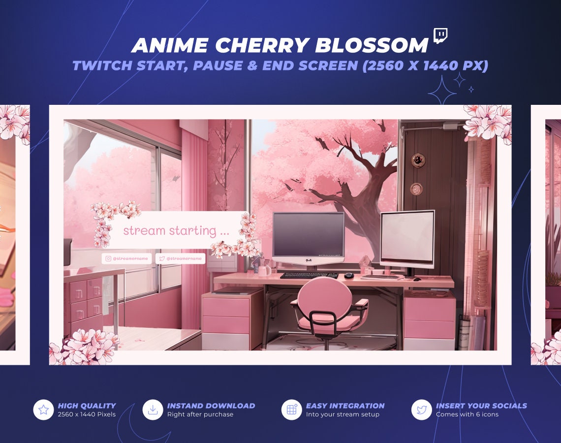 Sakura Twitch Animated Stream Package Cherry Blossom Animated Stream ...