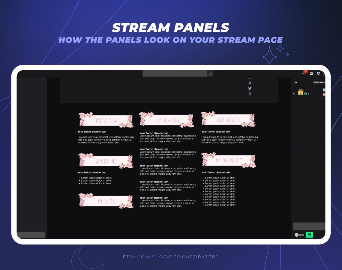 25 Twitch Stream Panels - Cherry Blossom Stream Package - Anime Vtuber ...