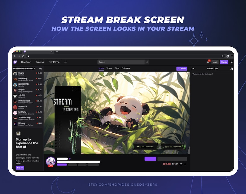 Cozy Panda - Anime Green Bamboo Twitch Stream Backgrounds - 1440p ...