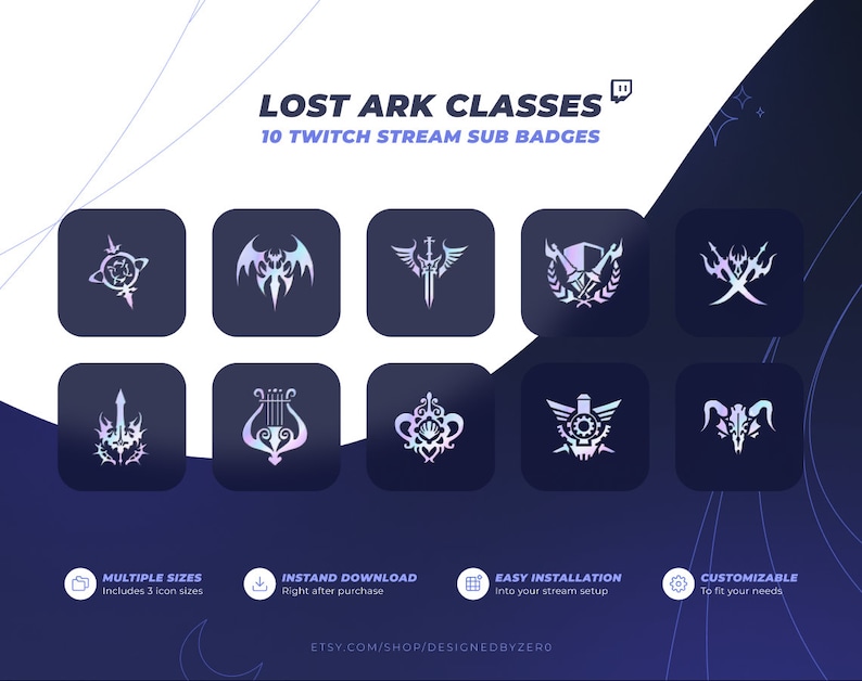 10 Lost Ark Class Icons | Twitch Sub Badge | Cheer Badge | Bit Badge ...