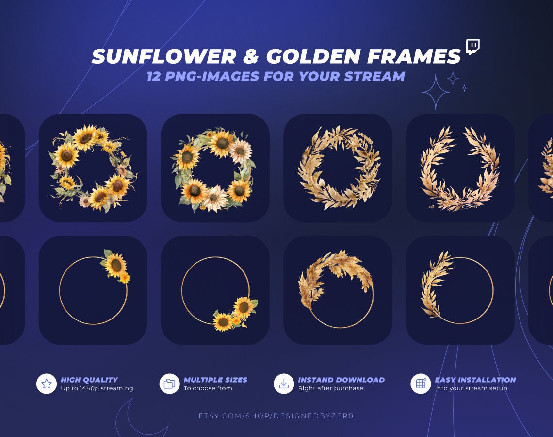 65+ Flower Cam Border for Your Twitch Stream - HD Webcam Overlay ...