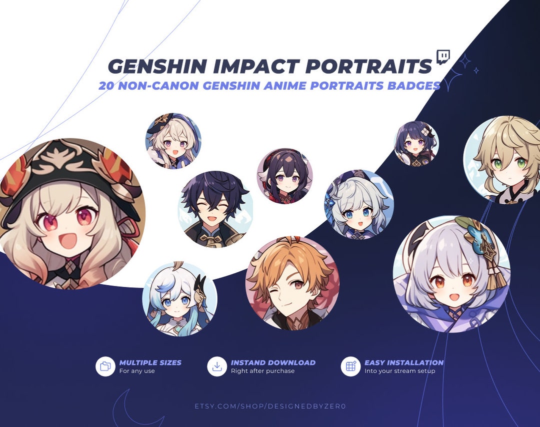 Genshin Impact Portraits 20 Stream Avatars Usable as Sub - Etsy