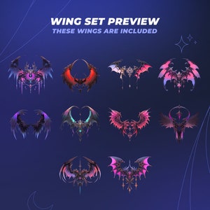 10 Vtuber Demon Wings - Dark Wings for Your Vtuber Assets - Devil Wings ...