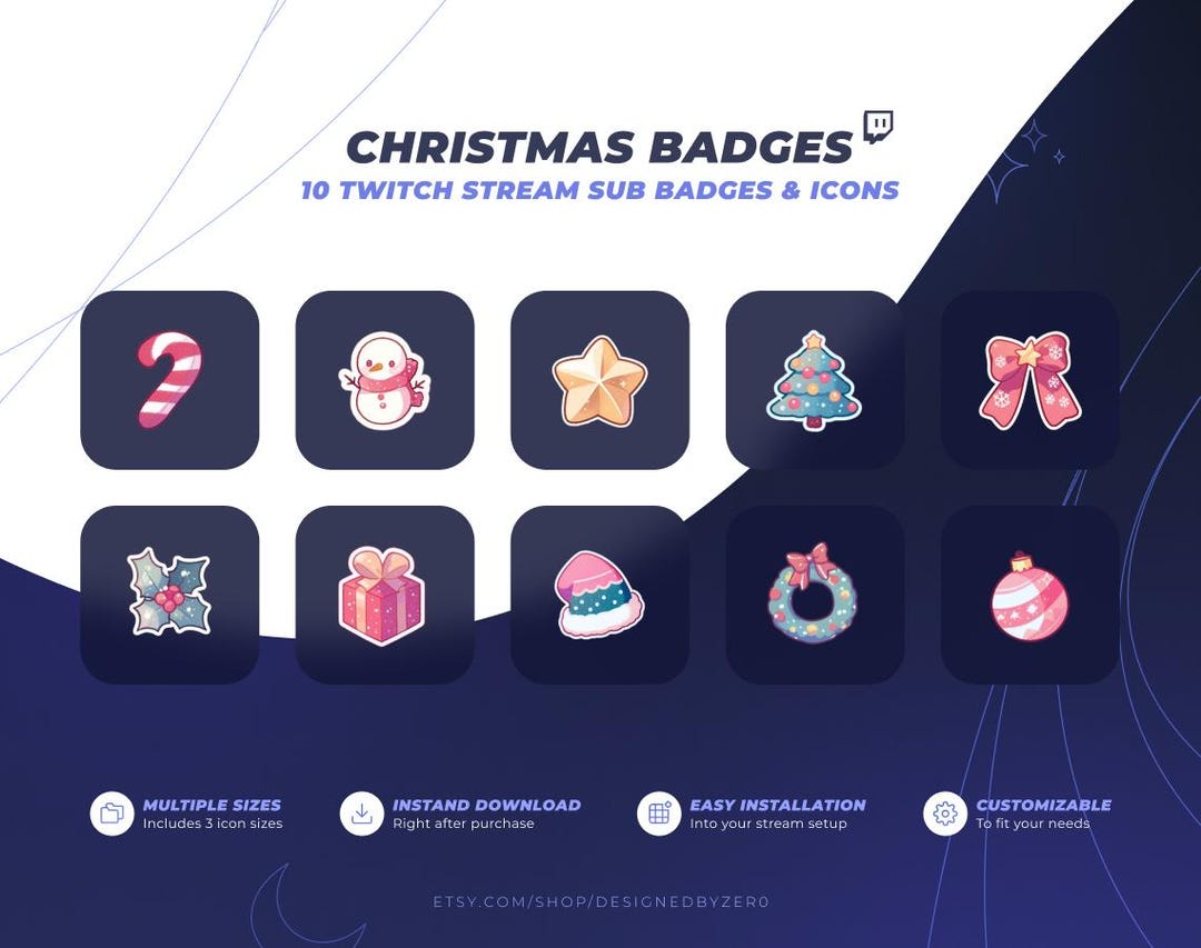 10 Twitch Sub Badges for Christmas / Christmas Cheer Bit Badges (18x18 ...
