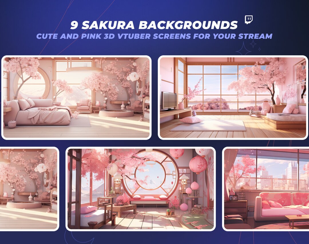 9 Vtuber Backgrounds With Cherry Blossom and Sakura Background - Anime ...