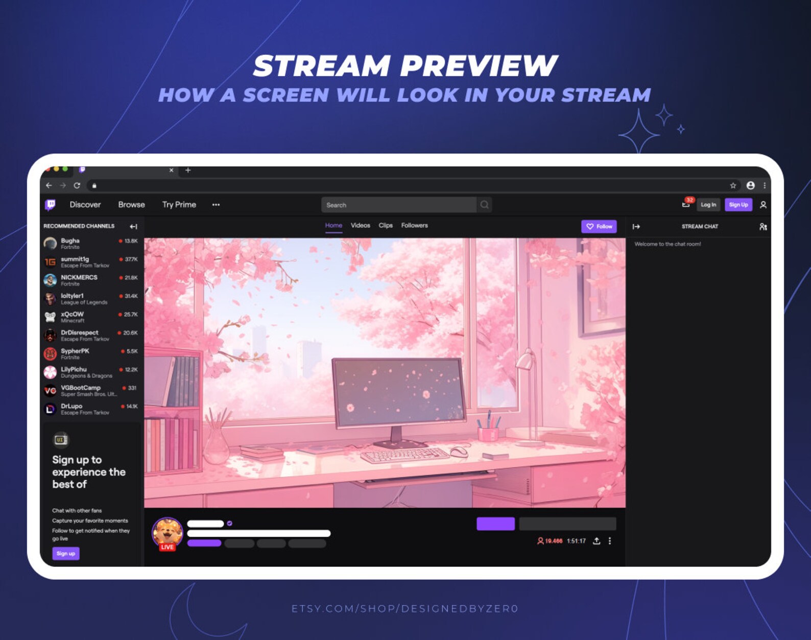 9 Vtuber Backgrounds With Cherry Blossom and Sakura Background - Cute ...