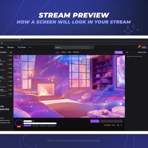 9 Vtuber Backgrounds | Purple Moon & Lunar Night | Cozy Flat | Starry ...