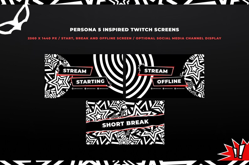 Persona-inspired Twitch Screen Background Set Stream Start - Etsy