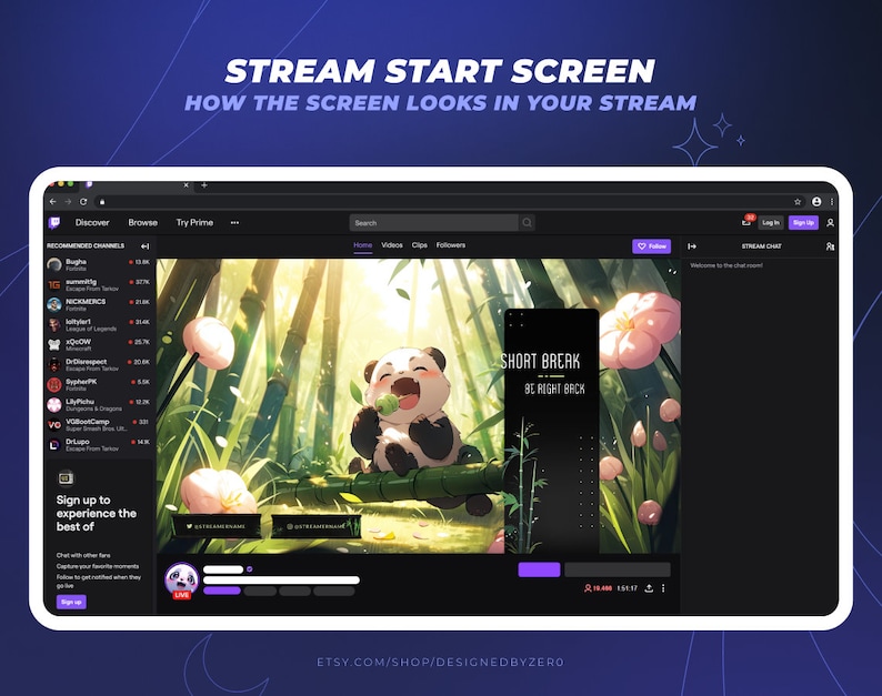 Cozy Panda - Anime Green Bamboo Twitch Stream Backgrounds - 1440p ...