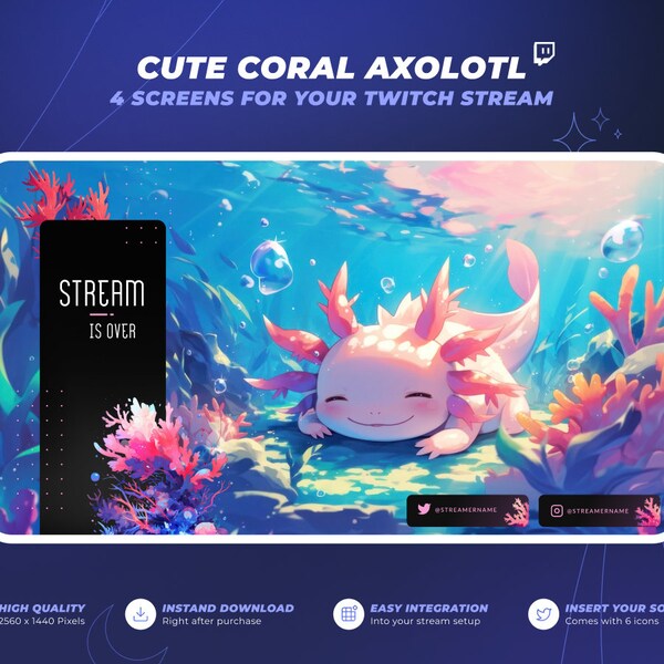 Twitch Axolotl Vtuber - Etsy