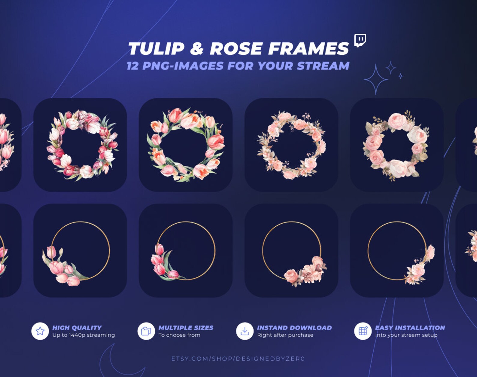 65+ Flower Cam Border for Your Twitch Stream - HD Webcam Overlay ...