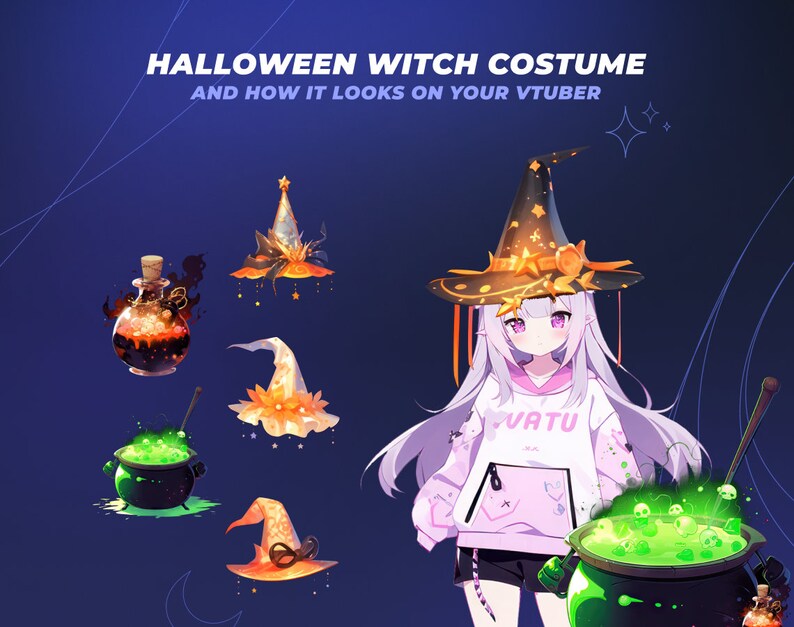 Vtuber Halloween Package - 15+ Vtuber Assets for Your Halloween Twitch ...