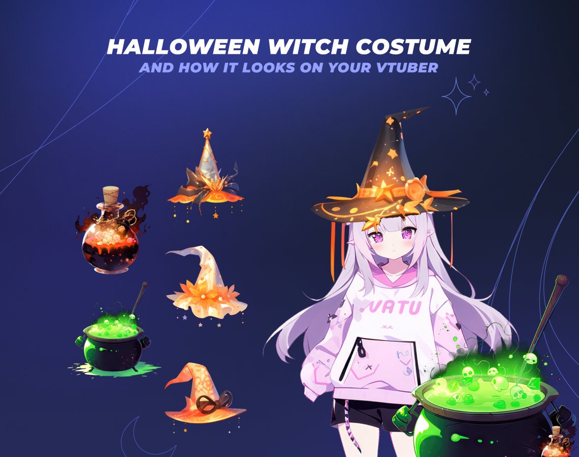 Vtuber Halloween Package - 15+ Vtuber Assets for Your Halloween Twitch ...