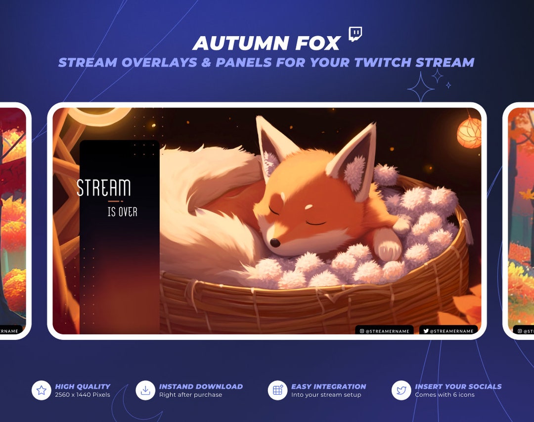 Fox Autumn - Animated Twitch Stream Backgrounds in 1440p - Orange ...