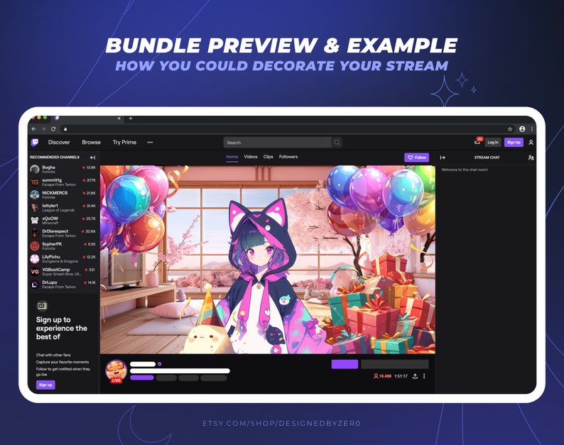 Twitch Birthday Bundle - 22 Birthday Stream Overlays and Vtuber ...