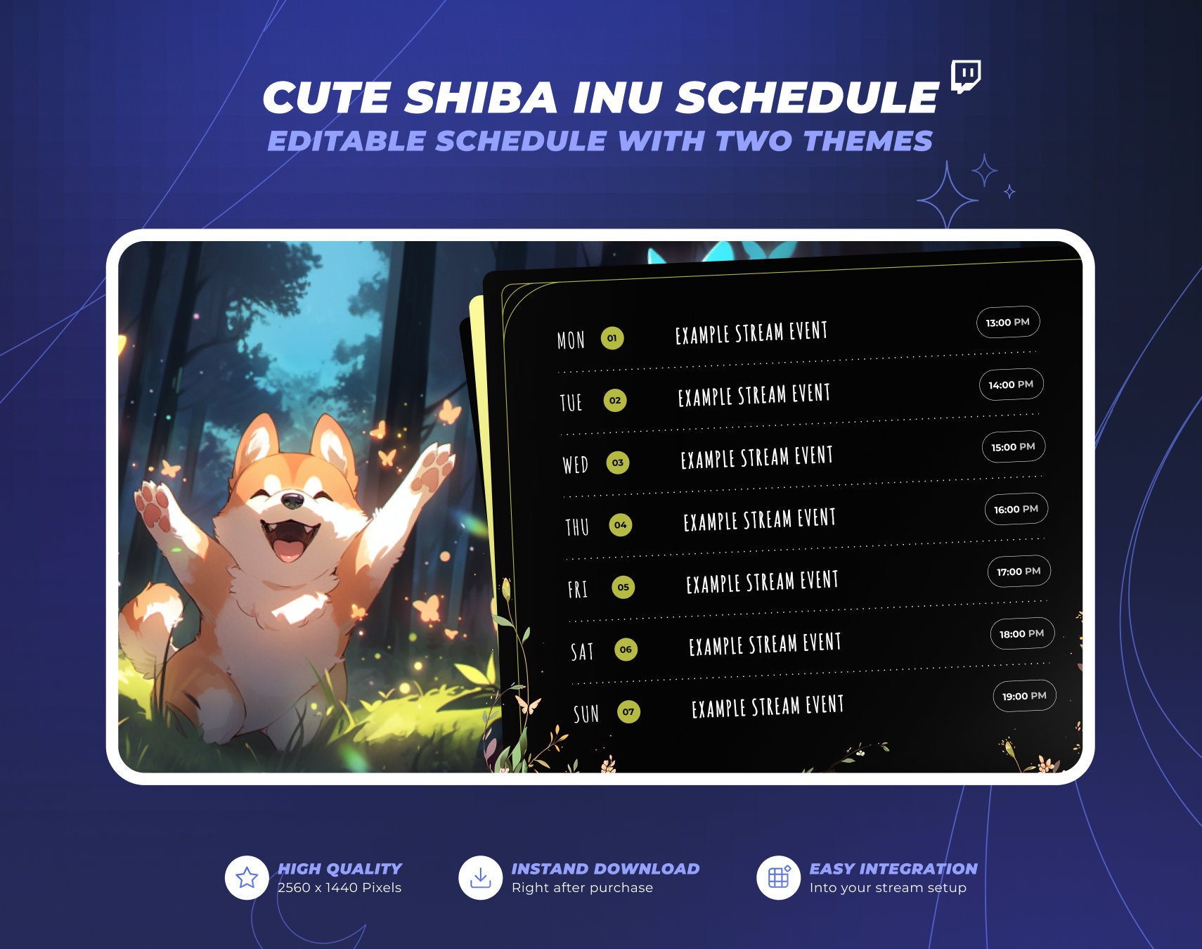 Stream Schedule Cute Shiba Inu in the Forest Weekly Plan for Vtubers ...