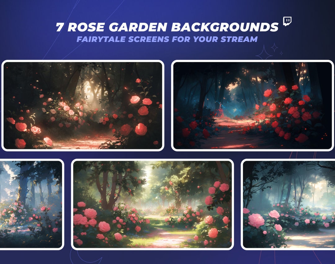 7 Vtuber Backgrounds - Red Rose Garden and Pink Flower Garden - Flower ...