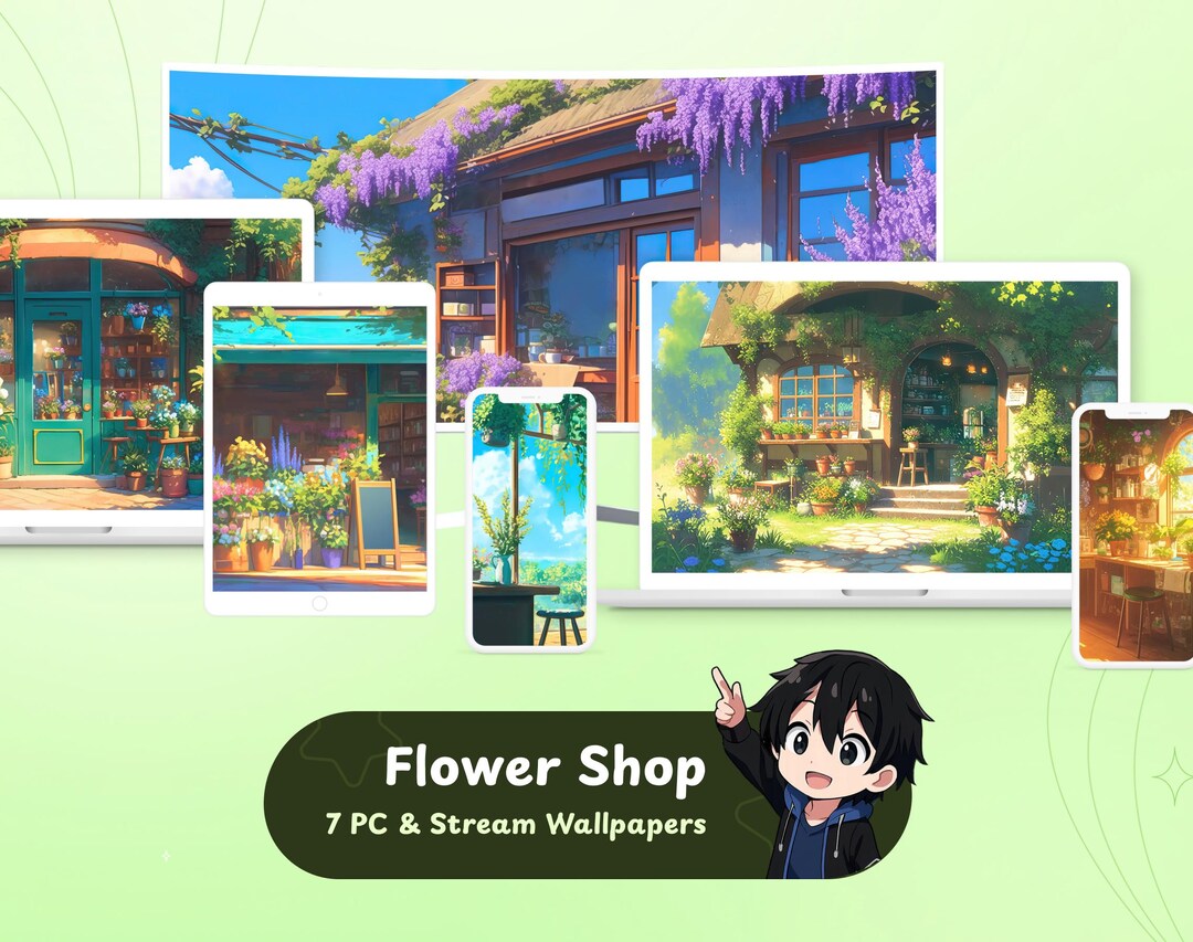 7 Flower Shop Backgrounds | Desktop Wallpapers | Stream Screens | Lofi ...