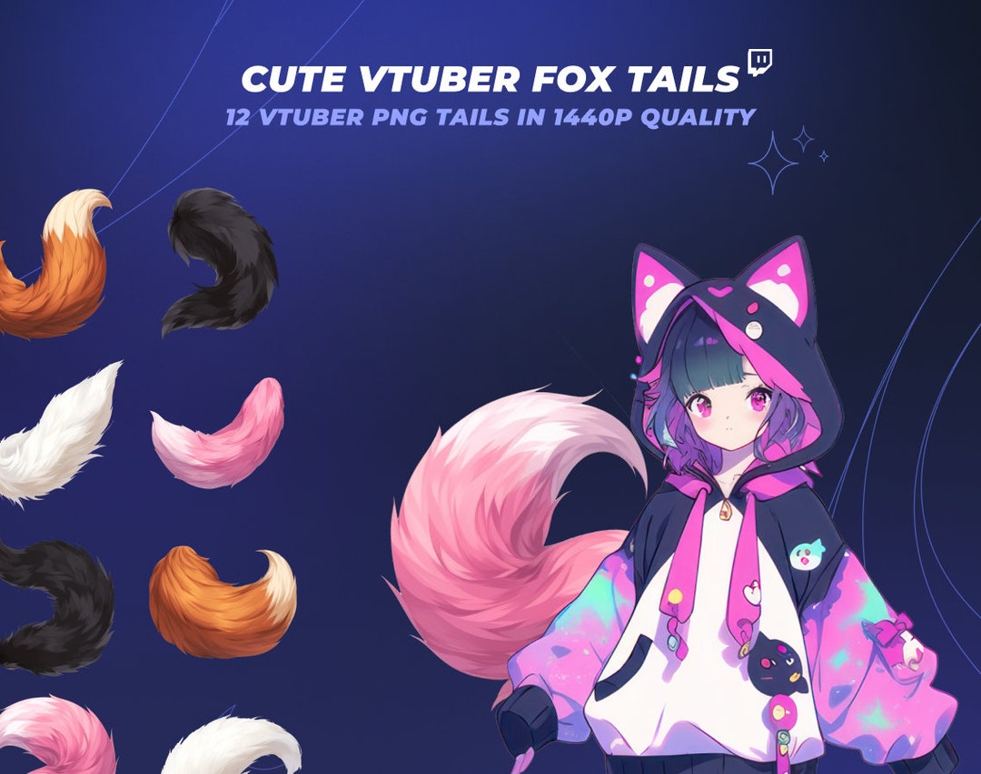 12 Cute Anime Fox Tails - Vtuber Decoration for Your Twitch Stream ...