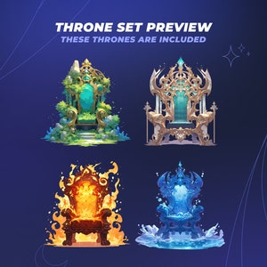 4 Elemental Vtuber Thrones - Wind, Fire, Earth and Water Throne ...