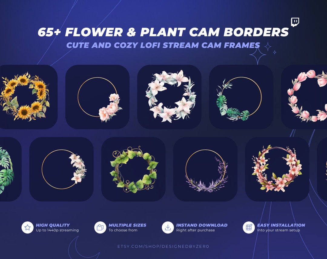 65+ Flower Cam Border for Your Twitch Stream - HD Webcam Overlay ...