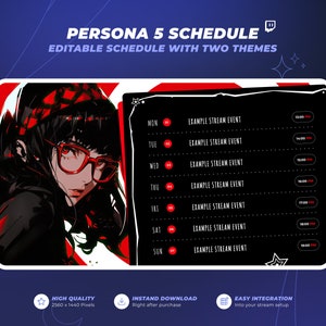 Persona-inspired Stream Schedule - Vtuber Schedule for Your Twitch ...
