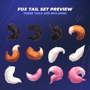 12 Cute Anime Fox Tails - Vtuber Decoration for Your Twitch Stream ...