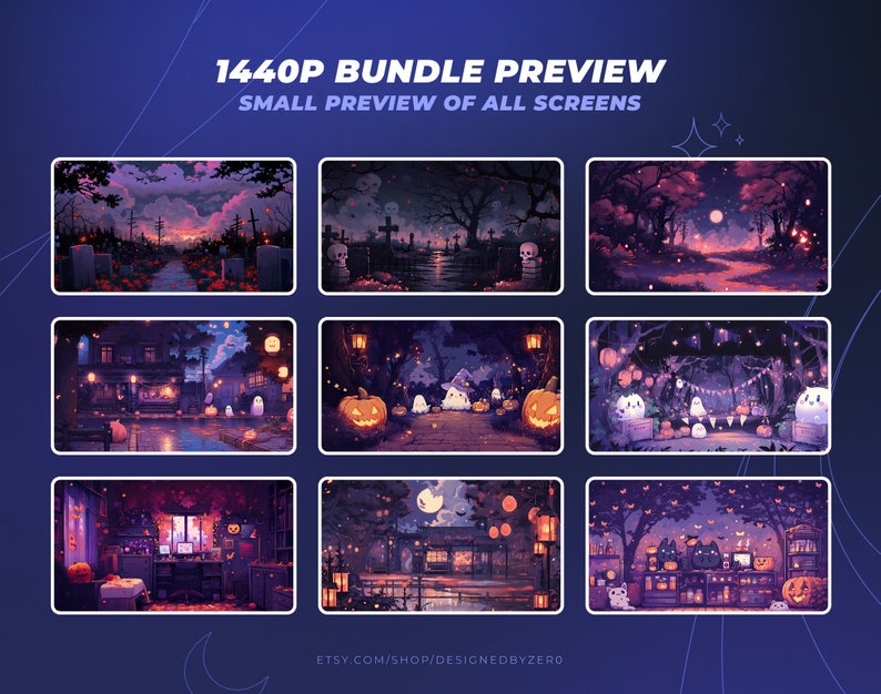 9 Halloween Stream Backgrounds and Desktop Wallpapers - Pixel Art in A ...