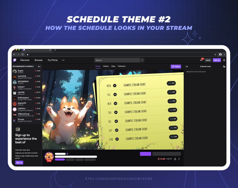 Stream Schedule - Cute Shiba Inu in the Forest - Weekly Plan for ...