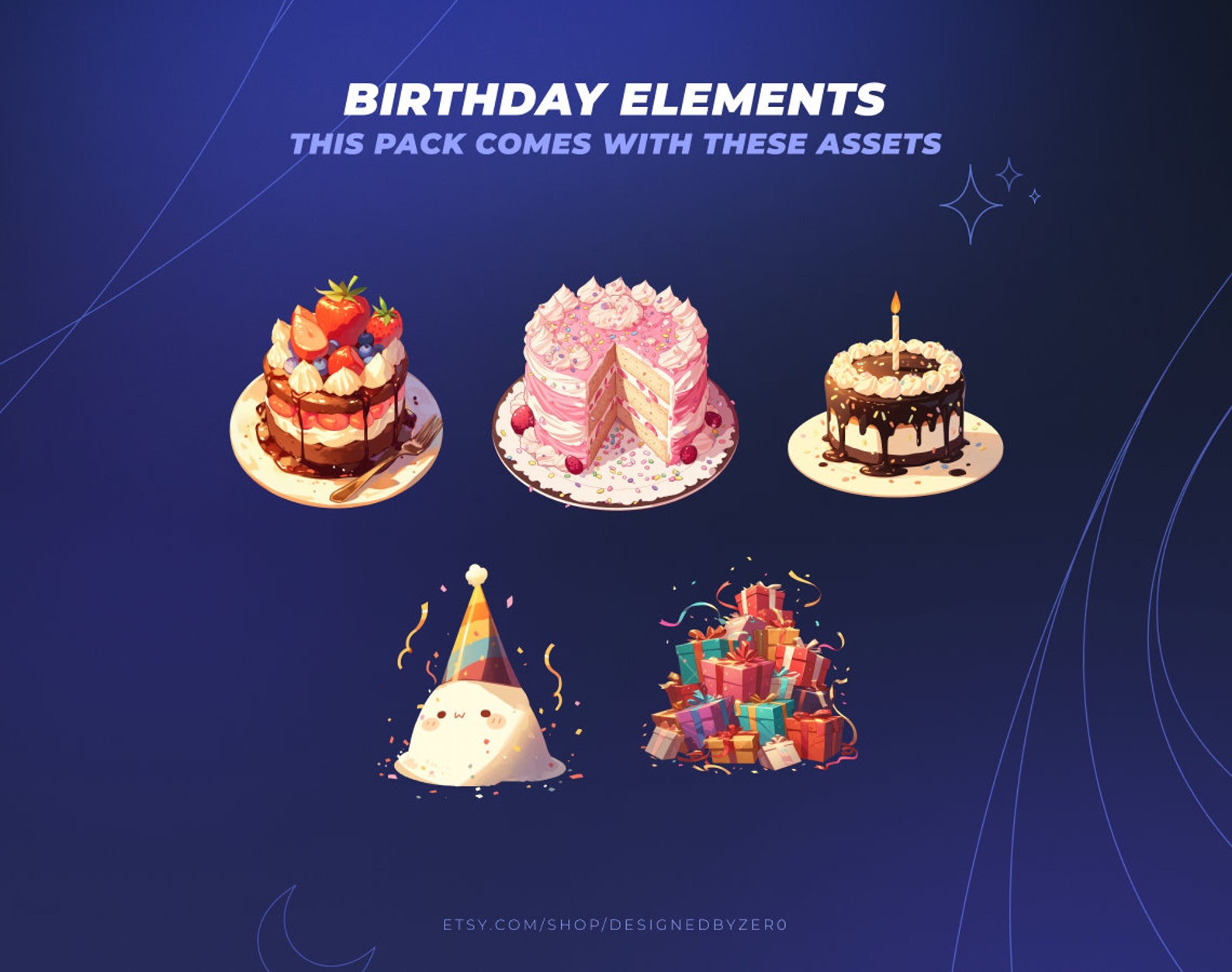 Twitch Birthday Bundle - 22 Birthday Stream Overlays and Vtuber ...