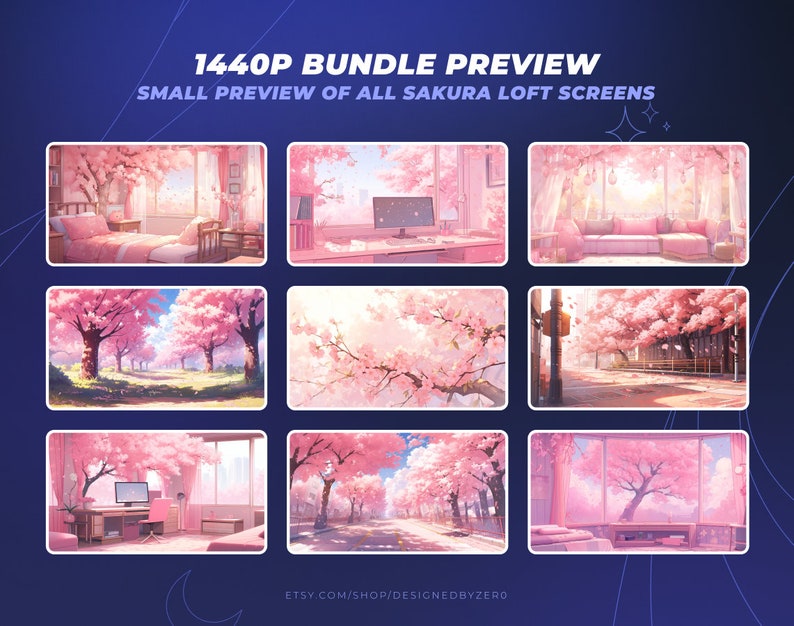 9 Vtuber Backgrounds With Cherry Blossom and Sakura Background - Cute ...