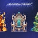 4 Elemental Vtuber Thrones - Wind, Fire, Earth and Water Throne - Vtuber Asset for Your Twitch ...