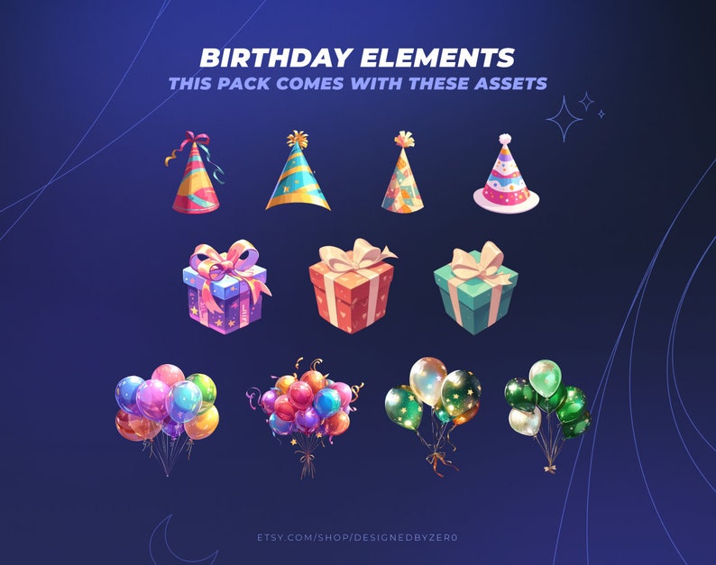 Twitch Birthday Bundle - 22 Birthday Stream Overlays and Vtuber ...