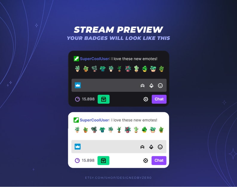 15 Twitch Sub Badges / Cheer Bit Badges Cozy Potted Houseplants 8 Bit ...