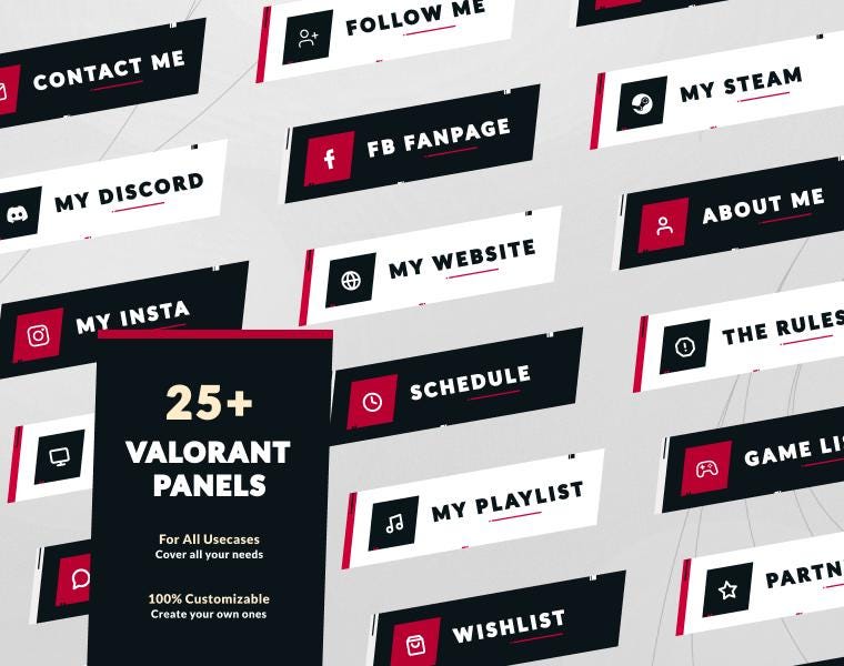 25+ Valorant-inspired Stream Panels | Esports FPS Panels for Your ...