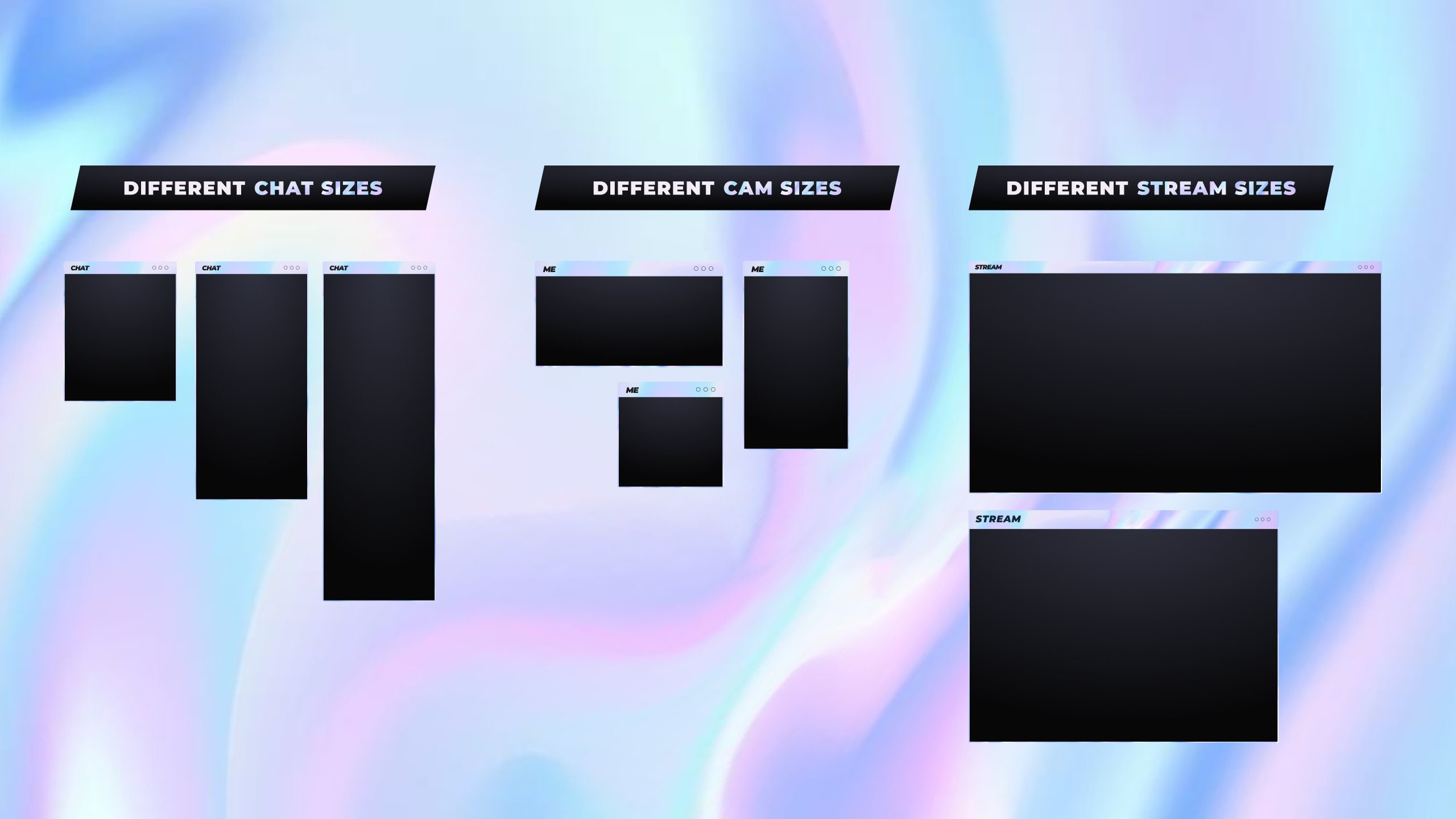 Twitch Holo Screen Overlay Set - Stream Background, Chat, Cam, Stream ...