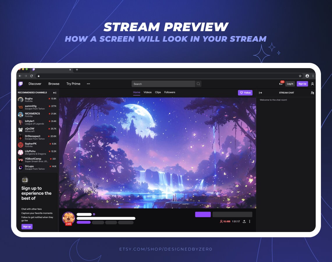 9 Vtuber Backgrounds Purple Moon & Lunar Night Cozy Anime Background ...
