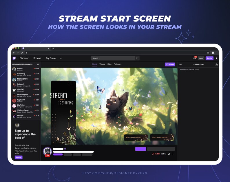 Black Wolf - Cozy Anime Forest Twitch Stream Backgrounds - 1440p ...