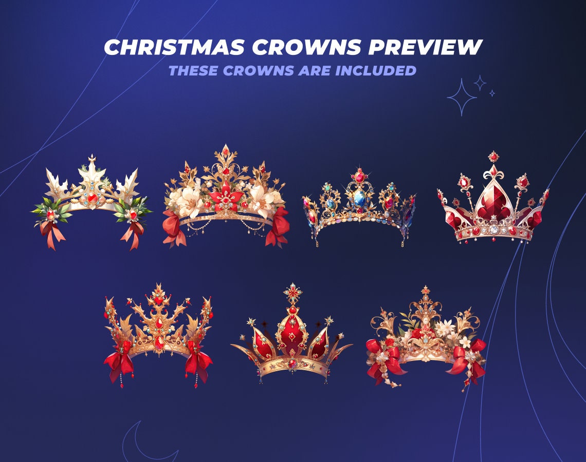 12 Vtuber Christmas Crowns and Winter Crowns Vtuber Assets for Your ...
