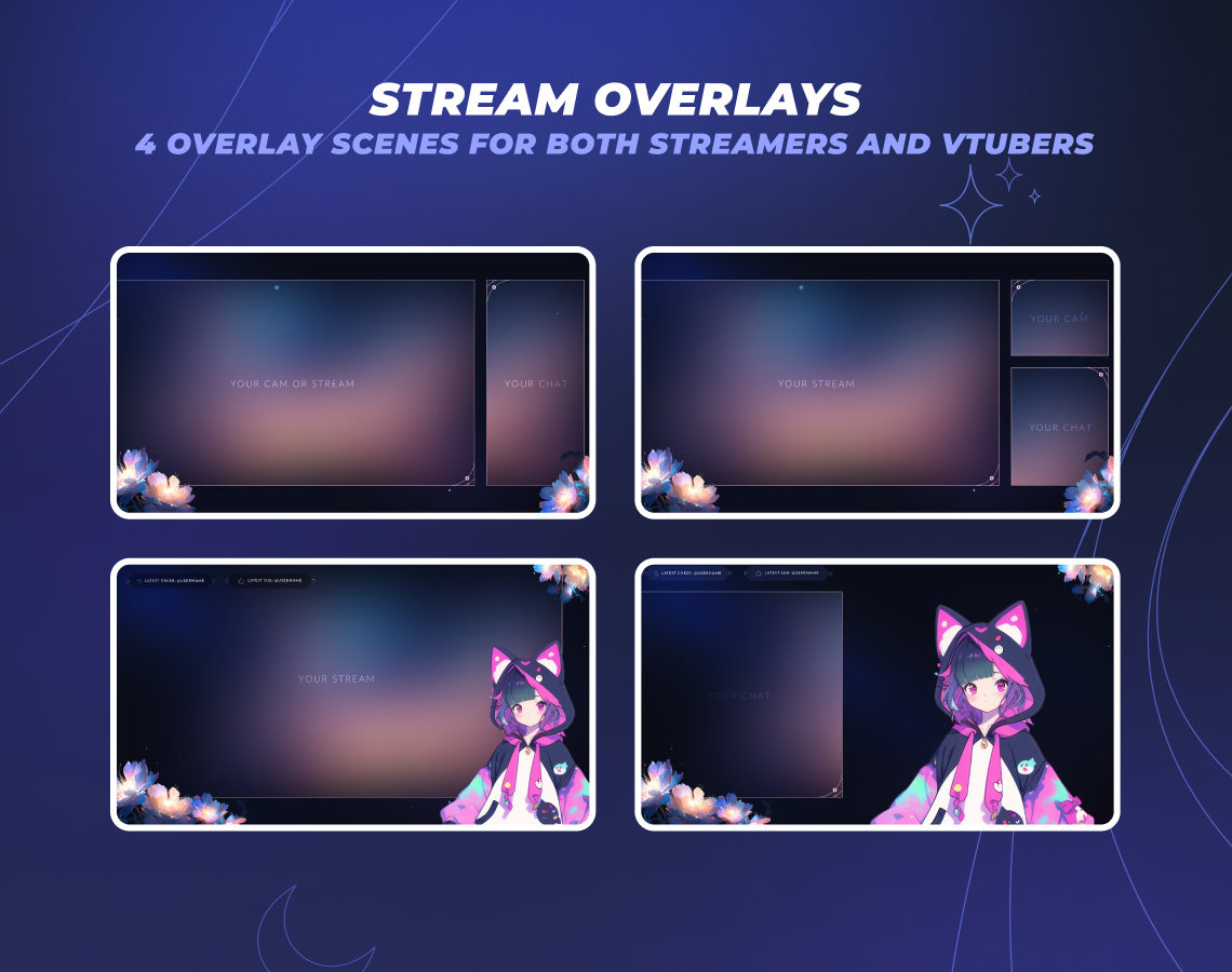 Stargazing - Stream Overlays & Vtuber Overlays - Including Panels ...