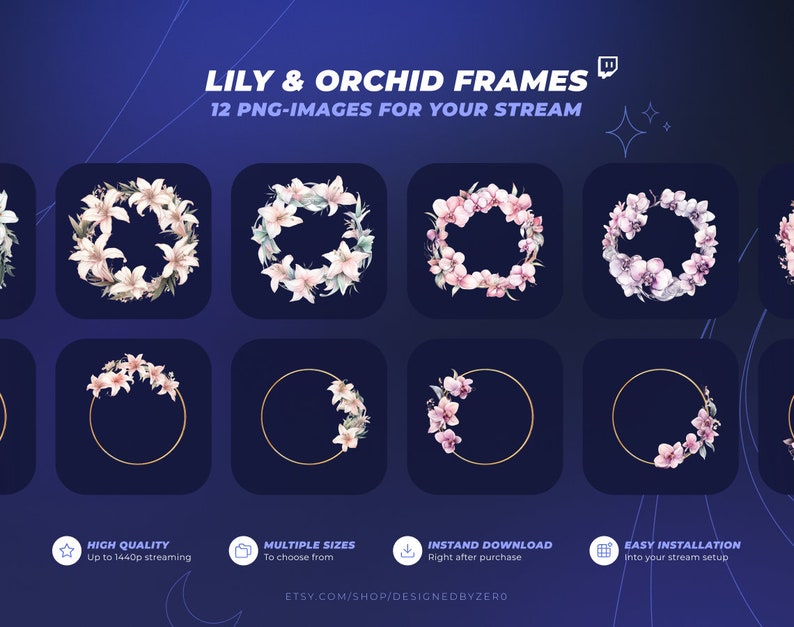 65+ Flower Cam Border for Your Twitch Stream - HD Webcam Overlay ...