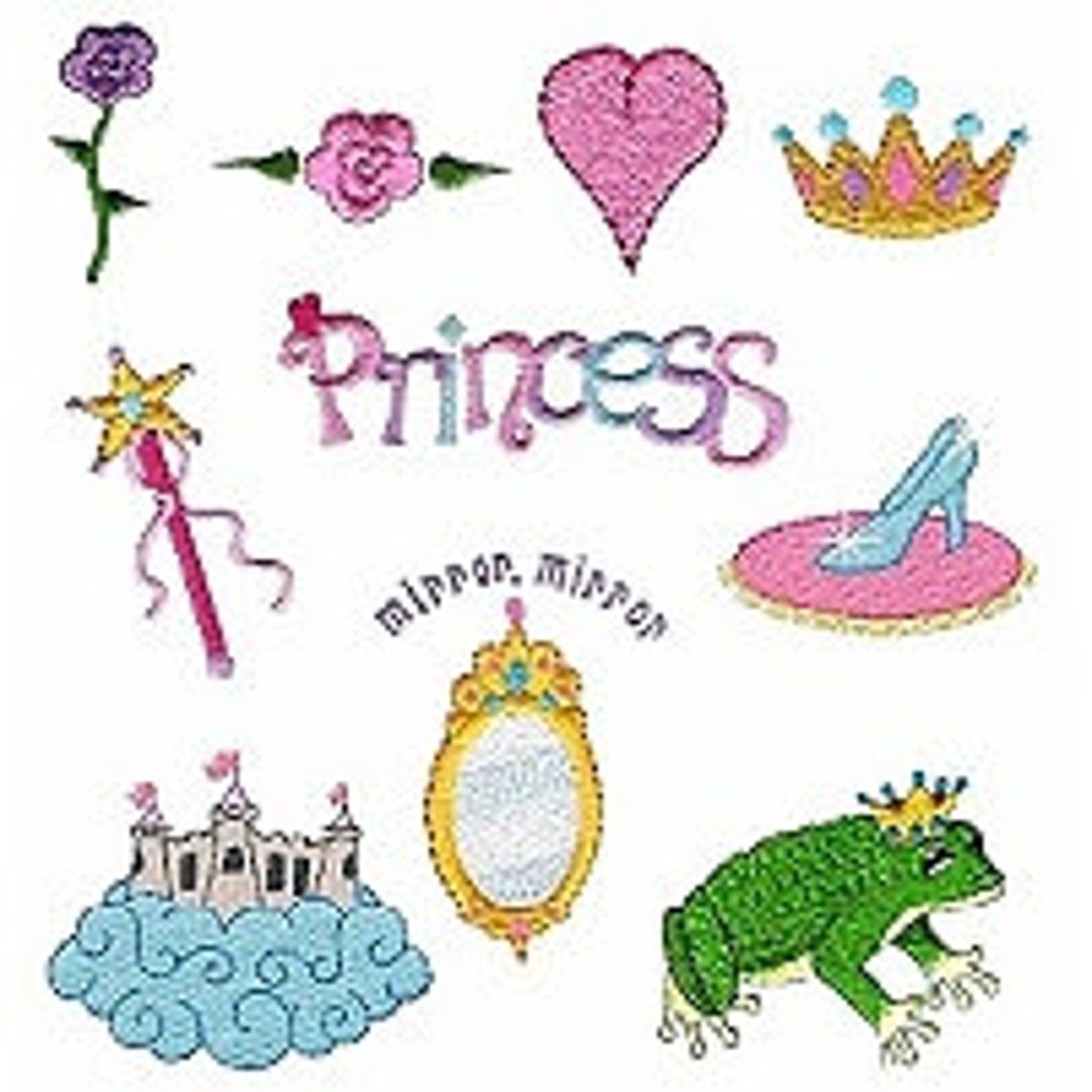 The Princess Collection - Machine Embroidery Designs Set - Etsy