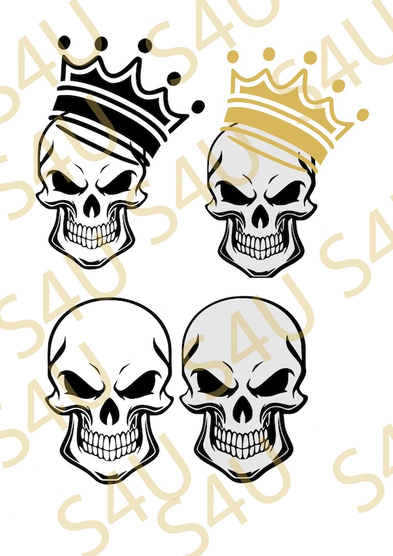 Skull and Crown SVG Cutting File Cricut Silhouette Ideals | Etsy