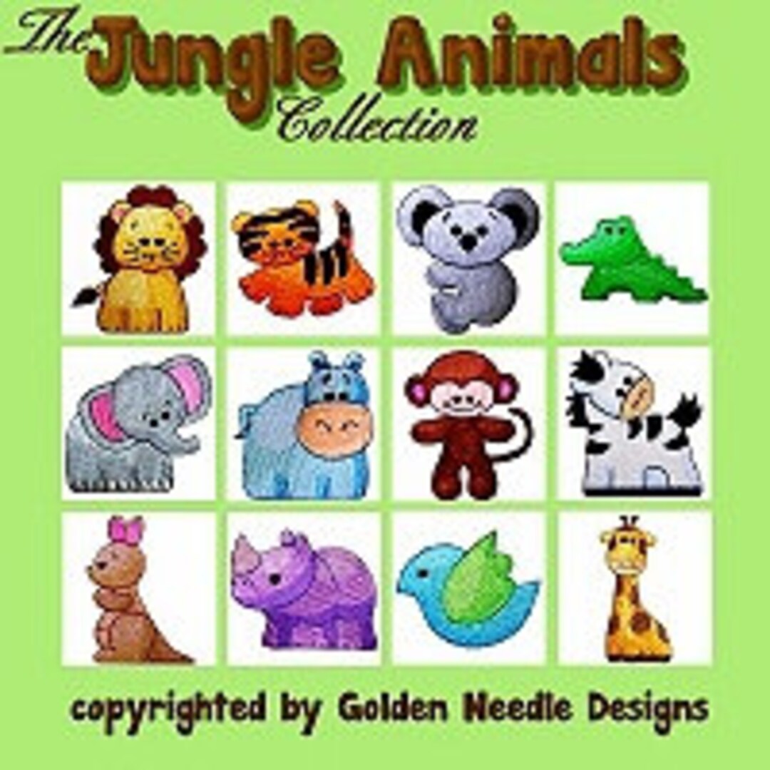 Jungle Animals Collection for Machine Embroidery Designs - All Formats ...