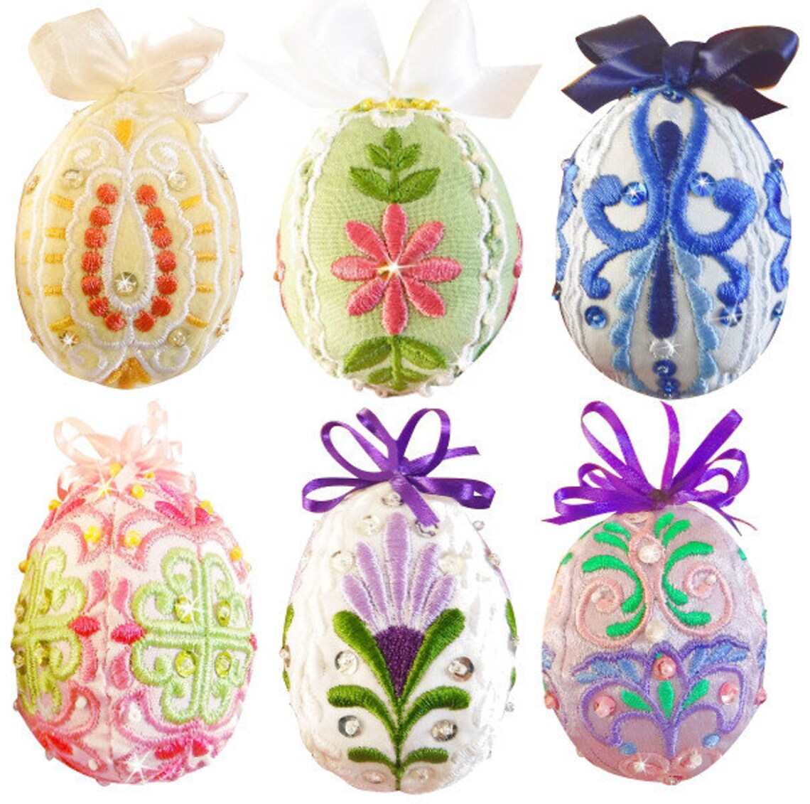 Jewelled Easter Eggs Collection for Machine Embroidery Designs - All ...