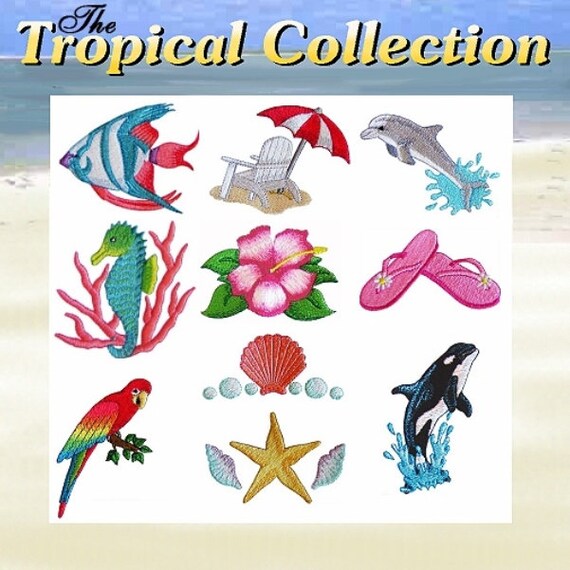 Tropical Collection Designs Machine Embroidery Design - Etsy