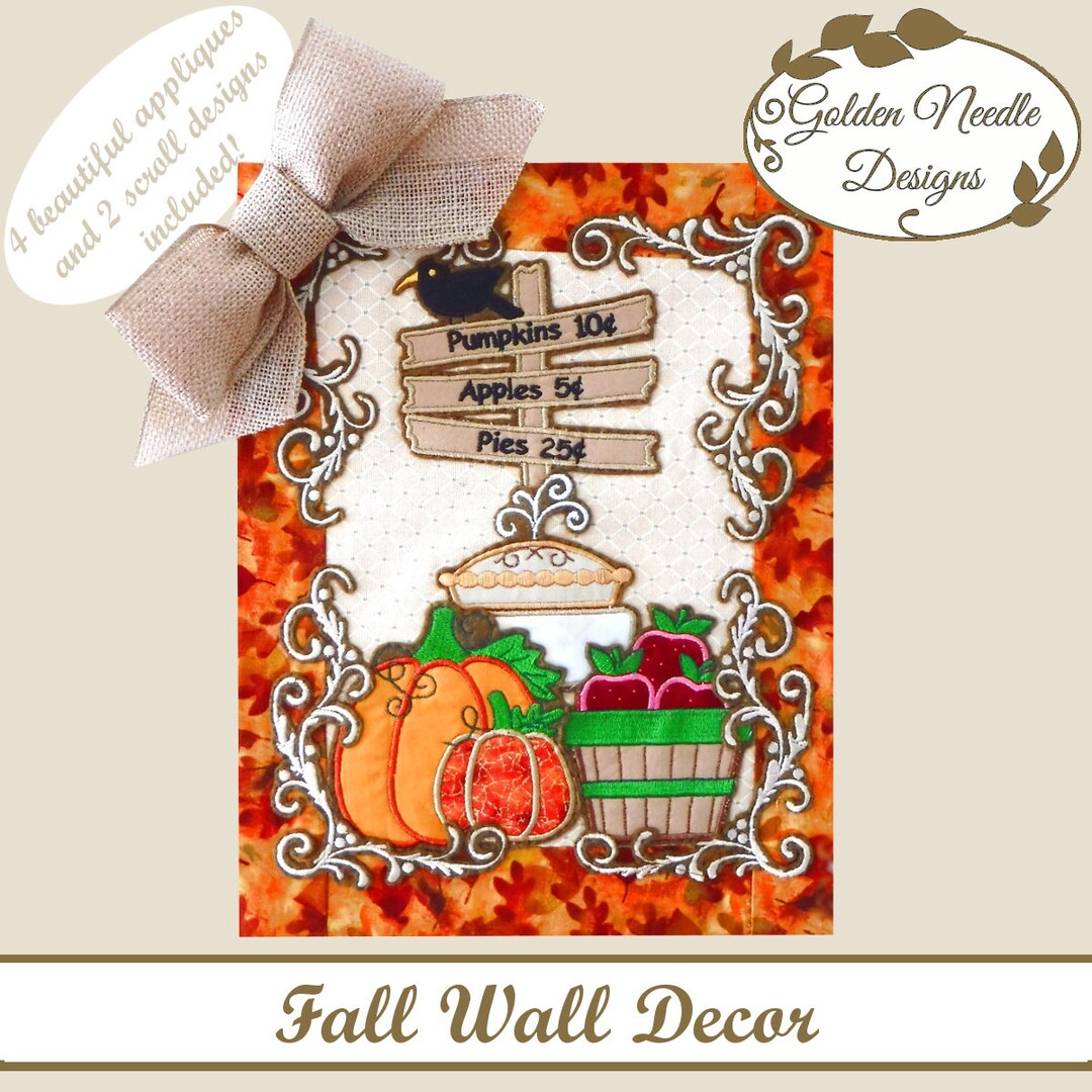 Fall Wall Decor - Machine Embroidery Designs Set - Etsy