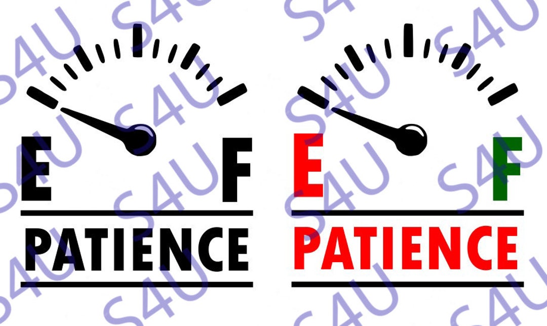 Patience Empty Tank SVG: Cricut Ready, One-color & Outline (digital ...